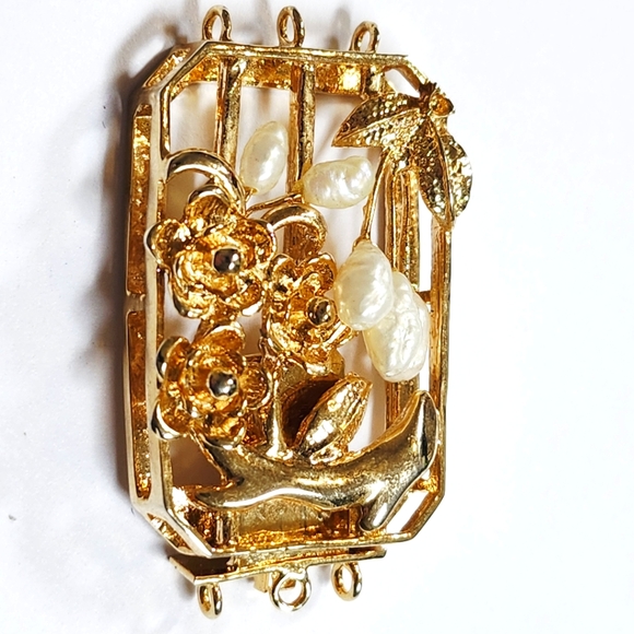 Jewelry | Gold Toned With Pearls Jewelry Closure For Jewelry Making ...